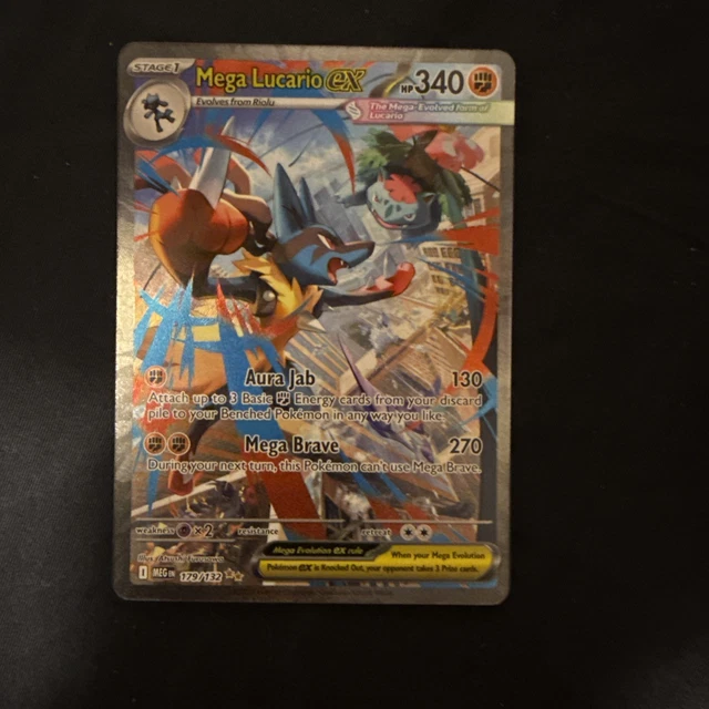 POKEMON TCG MEGA Evolution Mega Lucario EX #179 Illustration Rare £252. ...