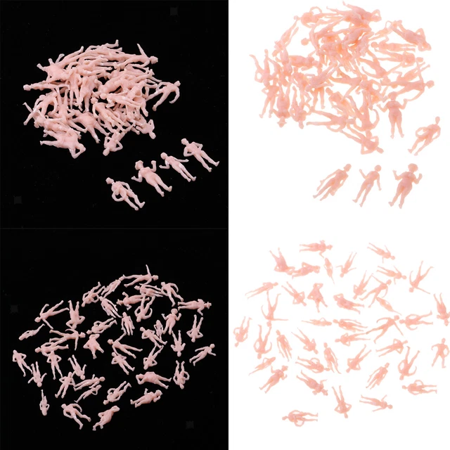 80PCS UNPAINTED PEOPLE Figures Models HO Layout Seaside Landscape DIY ...