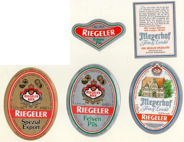 3 ALTE BIERETIKETTEN Riegeler Brauerei Meyer & Söhne †2003 79359 RIEGEL *R412b EUR 1,00 ...