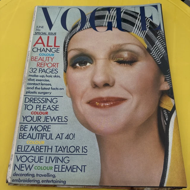 VOGUE MAGAZINE JUNE 1972 ELIZABETH TAYLOR Nureyev BEATON Vintage 1970s fashion £11.12 - PicClick UK