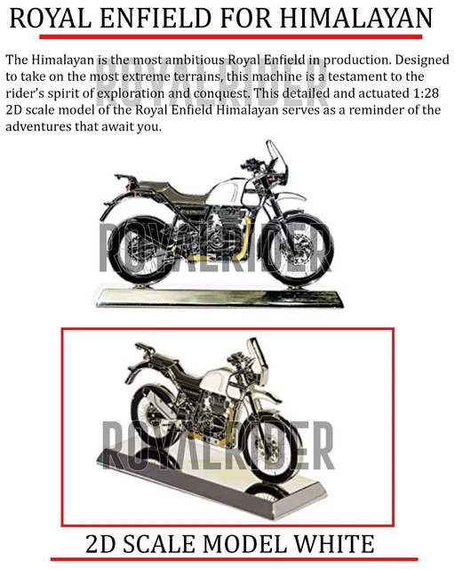 ROYAL ENFIELD HIMALAYA 2d Scale Model White CM £24.02 - PicClick UK