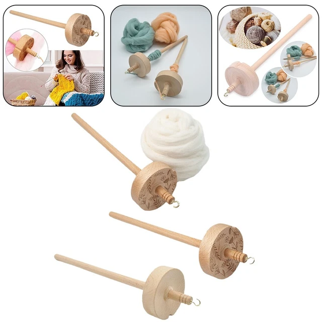 SOLID WOOD WOOL yarn spindle top hand sewing tool for knitting ...