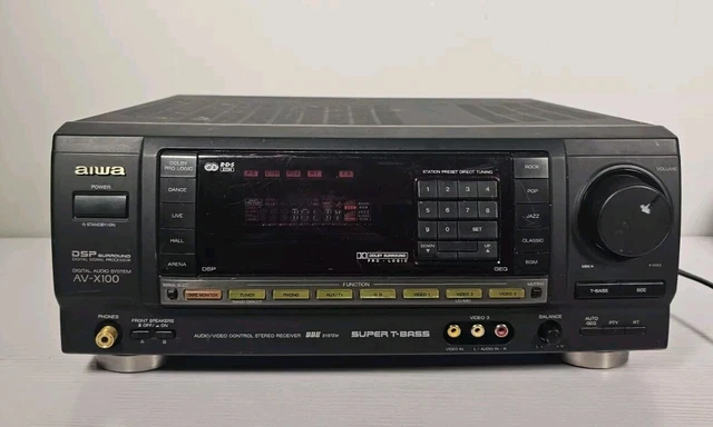 AIWA AV-X100K AV Control Stereo Receiver Hifi Separate With Wire+Remote ...