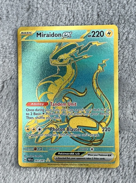 MIRAIDON EX 243/091 Paldean Fates Full Art Gold Hyper Rare Pokemon TCG ...