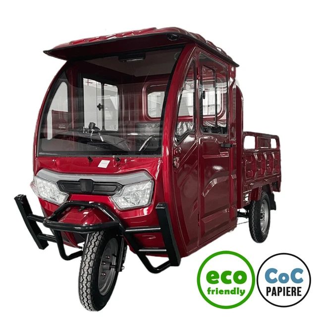 CARGO VOLT PRO Elektro Lasten-Dreirad Kabinenroller 25km/h 72V 58Ah ...