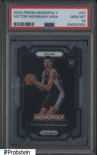 2023-24 PANINI MONOPOLY Prizm #81 Victor Wembanyama Spurs RC recrue PSA ...