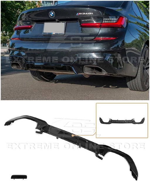 FOR 19-UP BMW G20 M340i | M-Performance Style GLOSS BLACK Rear Bumper ...