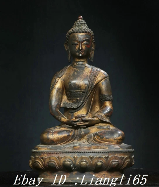 12& ALTE DYNASTIE Bronze Gilt Shakyamuni Shakyamuni Amitabha Buddha Statue EUR 280,00 - PicClick DE
