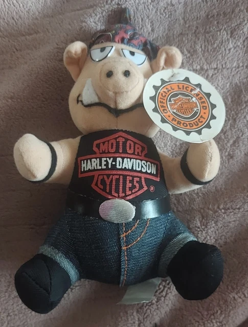 HARLEY DAVIDSON MOTORCYCLE Pig Vintage Plush Stuffed Animal £19.99 ...