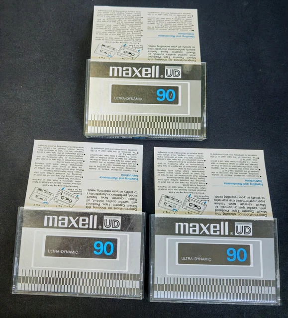 MAXELL UD 90 JAPAN SET 1977 x3 NUOVE CASSETTE BIANCHE PULITE NASTRI NOS EUR 32,59 - PicClick IT