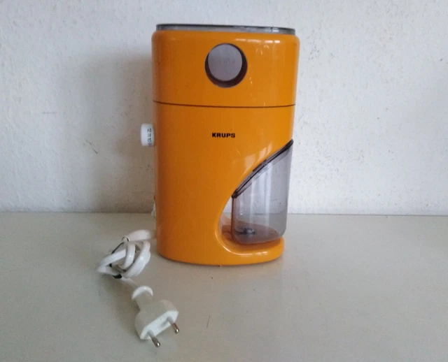 70ER JAHRE VINTAGE KRUPS Coffina Elektrische Kaffeemühle Typ 223 gelb ...