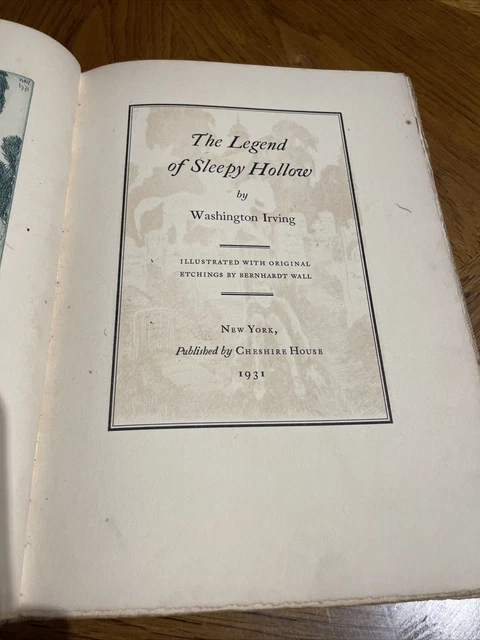 THE LEGEND OF Sleepy Hollow by Washington Irving Limited edition 1931 ...