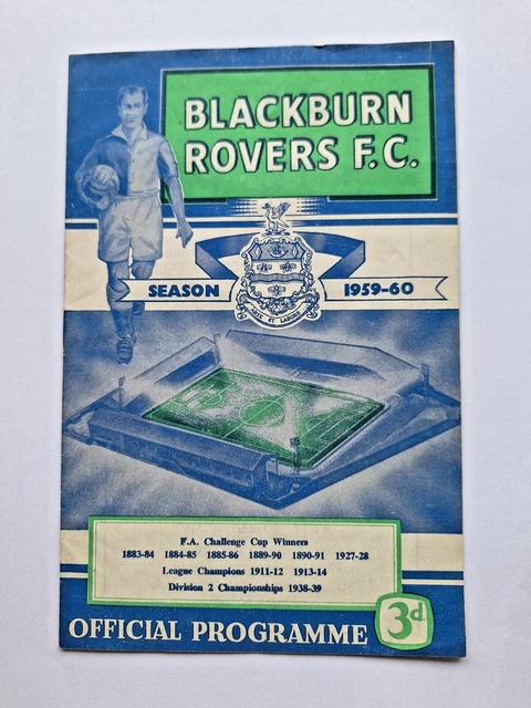 BLACKBURN ROVERS V Manchester United Season 1959-60 Football Programme ...