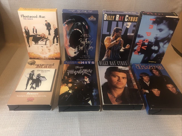 MUSIC VHS LOT Fleetwood Mac, Pink Floyd, Prince, Paula Abdul Billy Ray ...