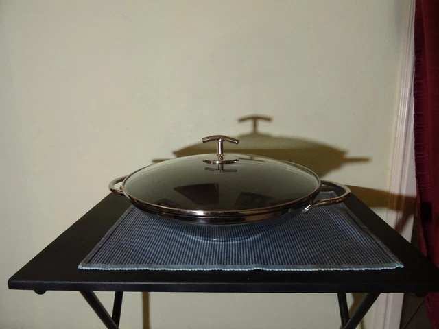 WOK WOKPFANNE TCM mit Glasdeckel Edelstahl 35cm Durchmesser. EUR 19,99 ...