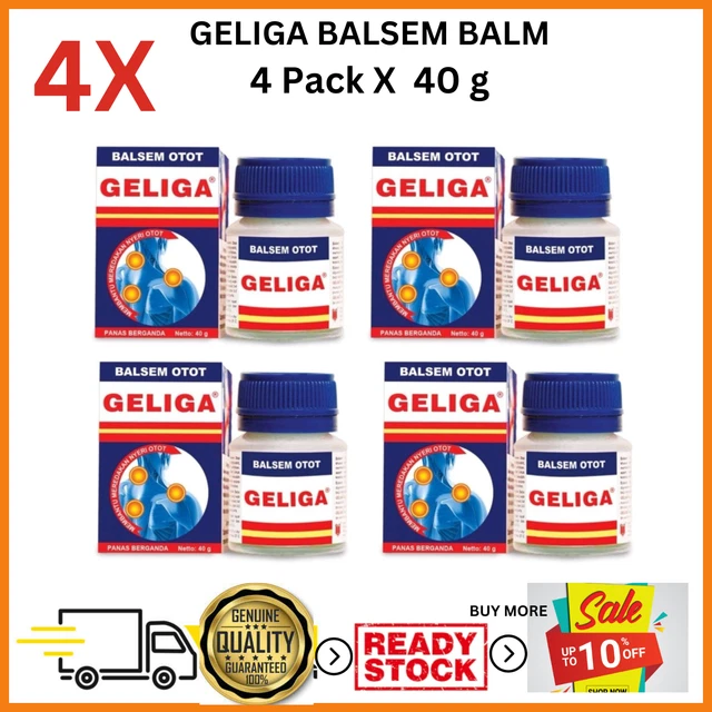 4 BOX(40G) GELIGA Muscular Balm Balsem Neck Muscle Pain Relief FREE ...