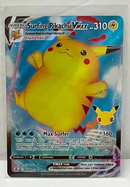 SURFING PIKACHU VMAX 009/025 Pokemon TCG 25th Anniversary Celebrations ...