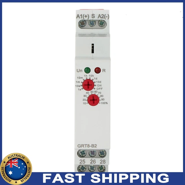 AC/DC 12V-240V TIME Relay GRT8-B2 Mini Control Din Rail Mount Single ...