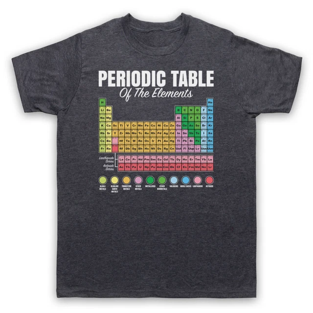 PERIODIC TABLE OF The Elements Science Art Geek Nerd Mens & Womens T ...