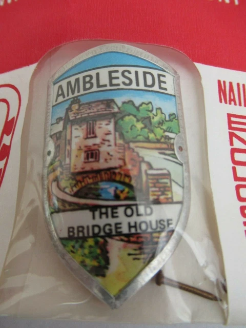AMBLESIDE THE OLD Bridge House Walking Stick Badge / Mount Sampsons £5. ...