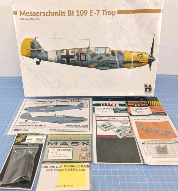 HOBBY 2000 1/32 - Messerschmitt Bf 109 E-7 Trop Model Kit + Eduard Extras £59.95 - PicClick UK