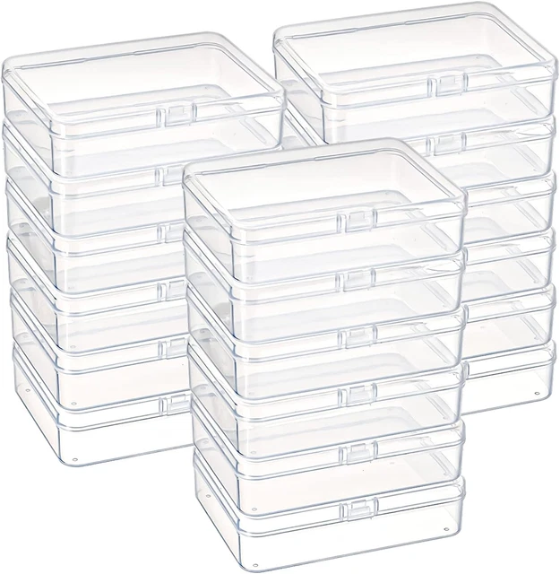 18 PACK MINI Clear Plastic Storage Containers with Lids, 4-1/2 x 3-3/8 ...