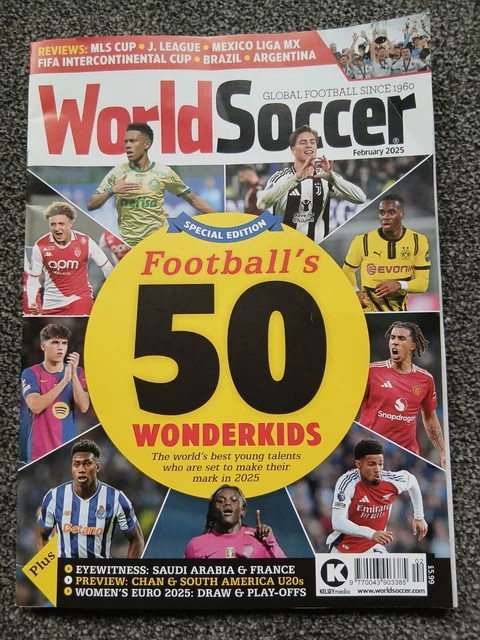 WORLD SOCCER MAGAZINE Feb 2025 SPECIAL EDITION 50 WONDERKIDS £4.60 ...