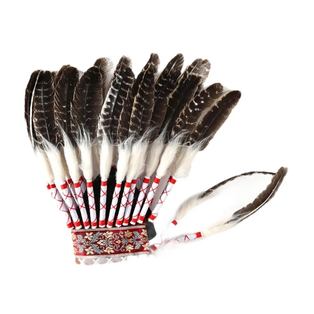 INDIAN HEADPIECE PHOTO Props Feather Headdress for Cosplay Carnival ...