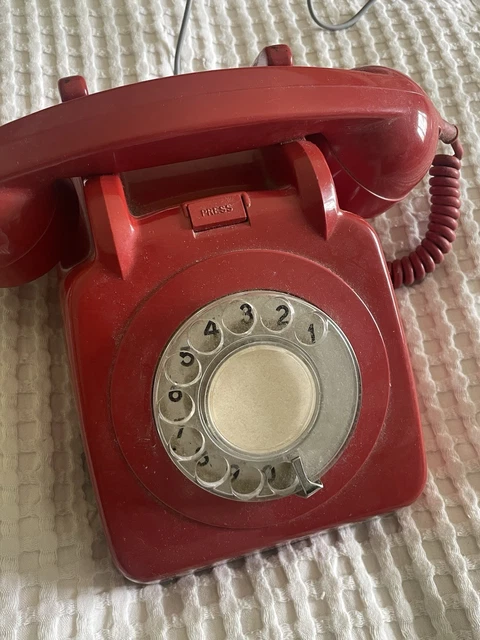 CLASSIC 1960-1970’S RED Telephone Rotary Dial Telephone Set £10.08 ...