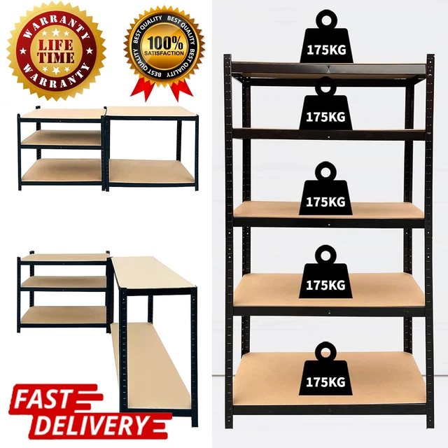 5-TIER BOLTLESS METAL Shelving Unit Adjustable Garage Storage Utility ...