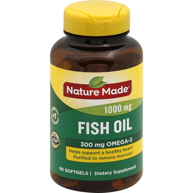 NATURE MADE FISH Oil 1000mg Omega 3 300mg Heart Health Support Softgels ...