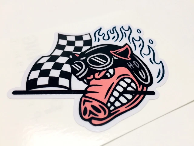 2 HARLEY-DAVIDSON FAST Johnnie Hog Stickers aufkleber für Motorrad Tank ...