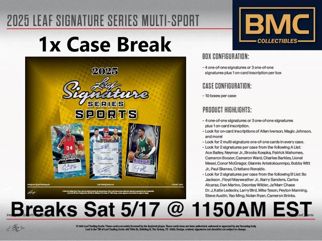 KRISTINE LILLY 2025 Leaf Signature Series Multi-Sport 1x Case Break #1 ...