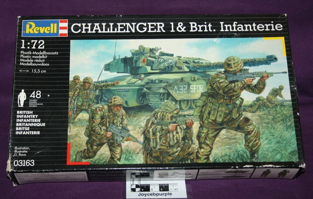 REVELL CHALLENGER TANK & Modern British Infantry 1:72 scale model AFV ...