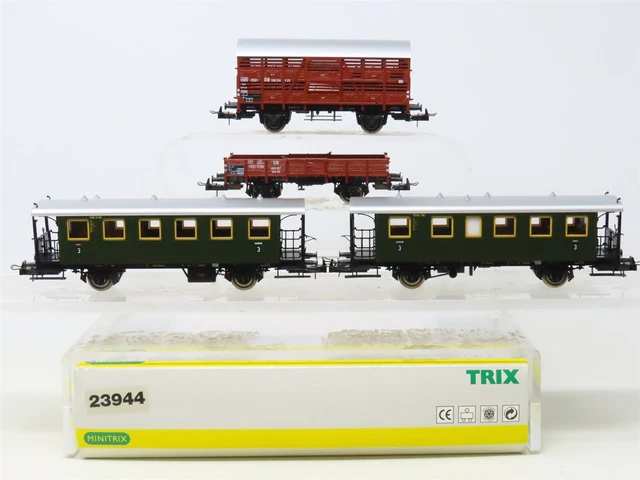HO SCALE TRIX 23944 DB & München 4-Car Freight & Passenger Set $69.95 ...
