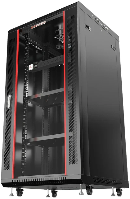 22U SERVER RACK Locking Network Cabinet Data Enclosure with PDU-Feet ...