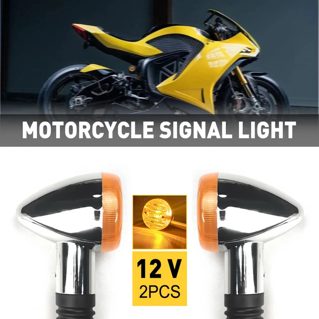 MOTORCYCLE MINI LED Turn Signal Indicators Amber Lights Blinker For ...
