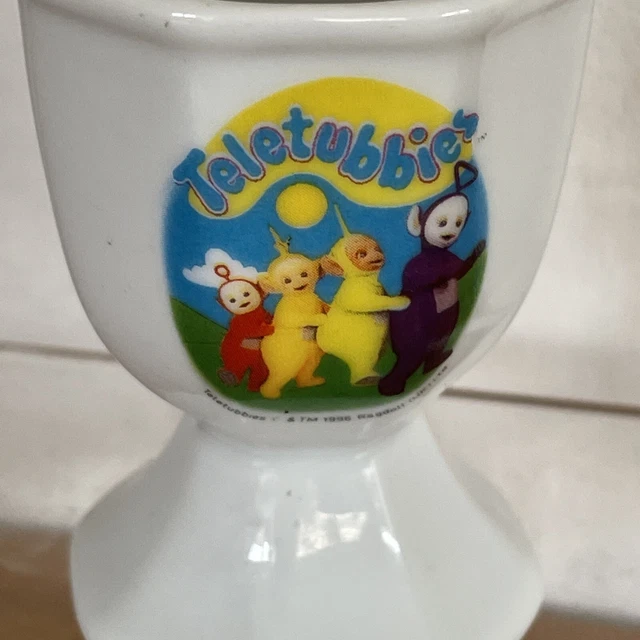 TELETUBBIES EGG CUP. 1996 vintage TV collectible CBeebies Retro Kitsch ...