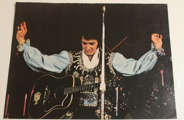ELVIS PRESLEY MAGAZINE Pinup On Stage In Fluffy Suit Arms Stretched Out ...