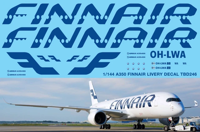 1/144 DECALS FOR Airbus A350 Finnair Livery Decals TB Decal TBD246 £9. ...