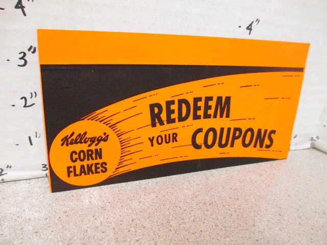 KELLOGG'S CORN FLAKES cereal box 1950s grocery store window shelf ...