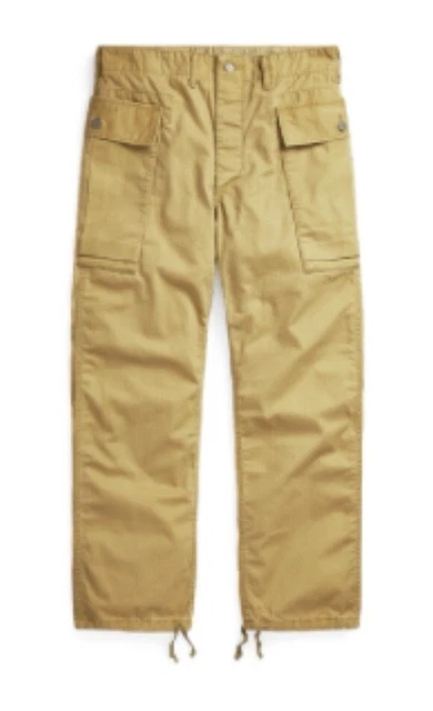 RALPH LAUREN RRL Khaki Hand Sanded Cotton Herringbone Cargo Pants 36/34 RRP £305 £185.00 ...