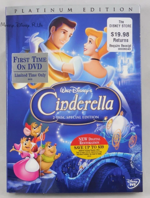 DISNEY CINDERELLA PLATINUM Edition DVD 2 Disc Special Edition Buena ...