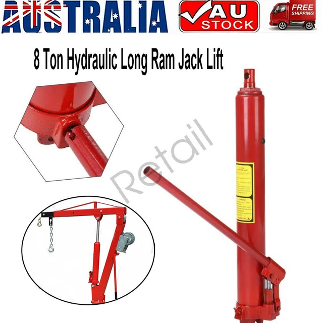 8 TON HYDRAULIC Long Ram Jack Lift Jacking Shop Crane Engine Hoist ...