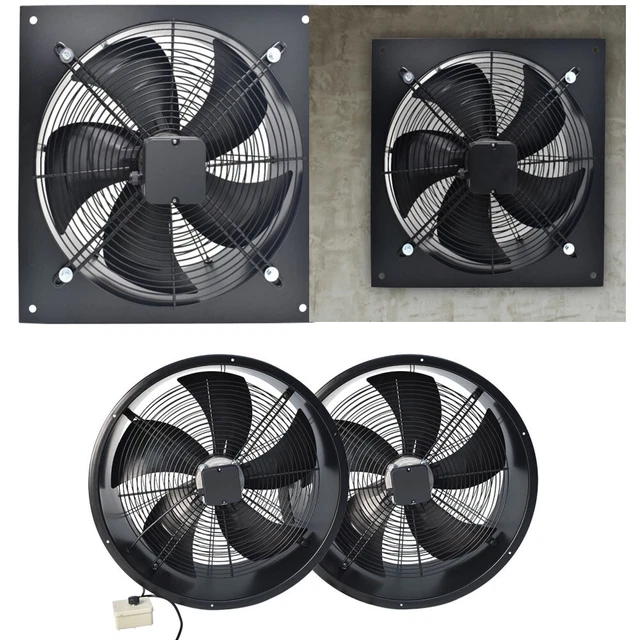 WALL EXTRACTOR AXIAL Plate Fan Industrial Commercial Ventilation Metal ...