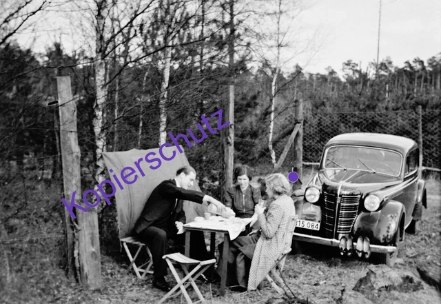 FOTO ALTES AUTO Familie Ausflug Opel Olympia neuer Abzug vom ...