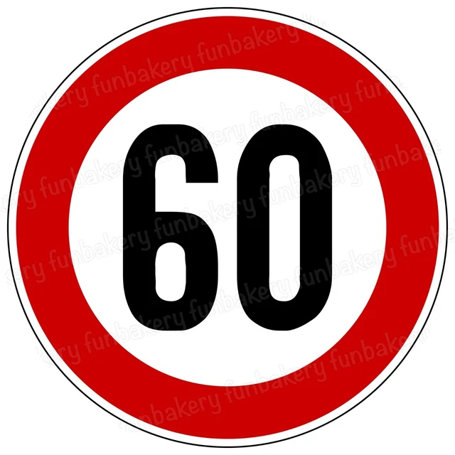 60 MUFFIN TORTENAUFLEGER Verkehrsschild Strassenschild Geburtstag Deko ...
