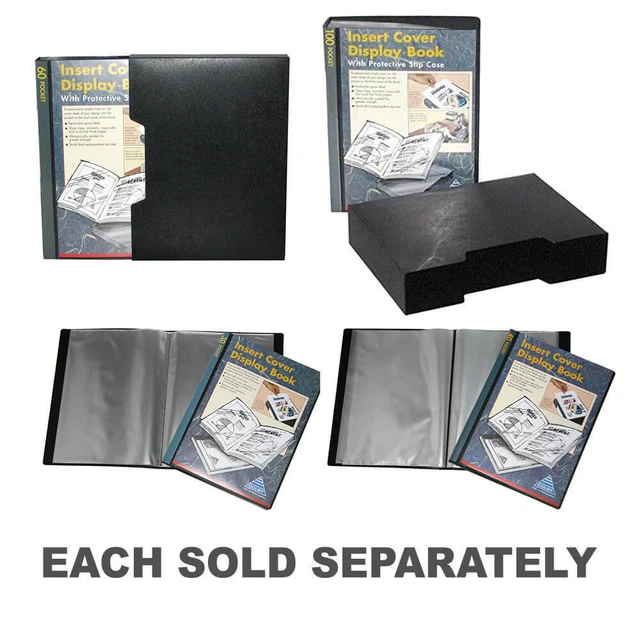 COLBY DISPLAY BOOK Solid Front Back Covers A4 Black High Impact ...
