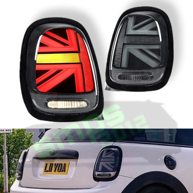 GEN 3 MINI F57 Fumé LED Union Jack Feux Arrière + Piano Noir Bords ...