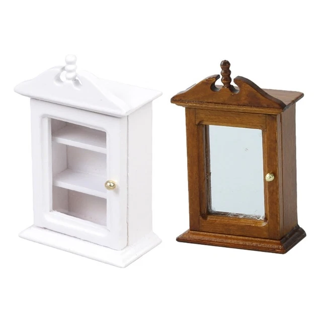 1/12 SCALE MINIATURE Bathroom Storage Cabinet with Mirror For ...
